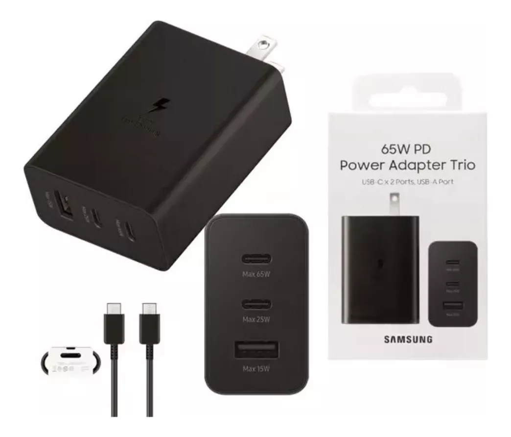 Cargador Samsung 65w Trio 3 Puertos Sin Cable Carga Rápida - Outtec Argentina - Tienda Online